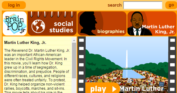 lpcomputerlab: Grade 3- Martin Luther King, Jr. BrainPop Jr.