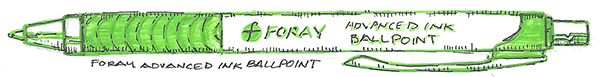 a pen a day: pen 104: foray advanced ink retractable ballpoint pen