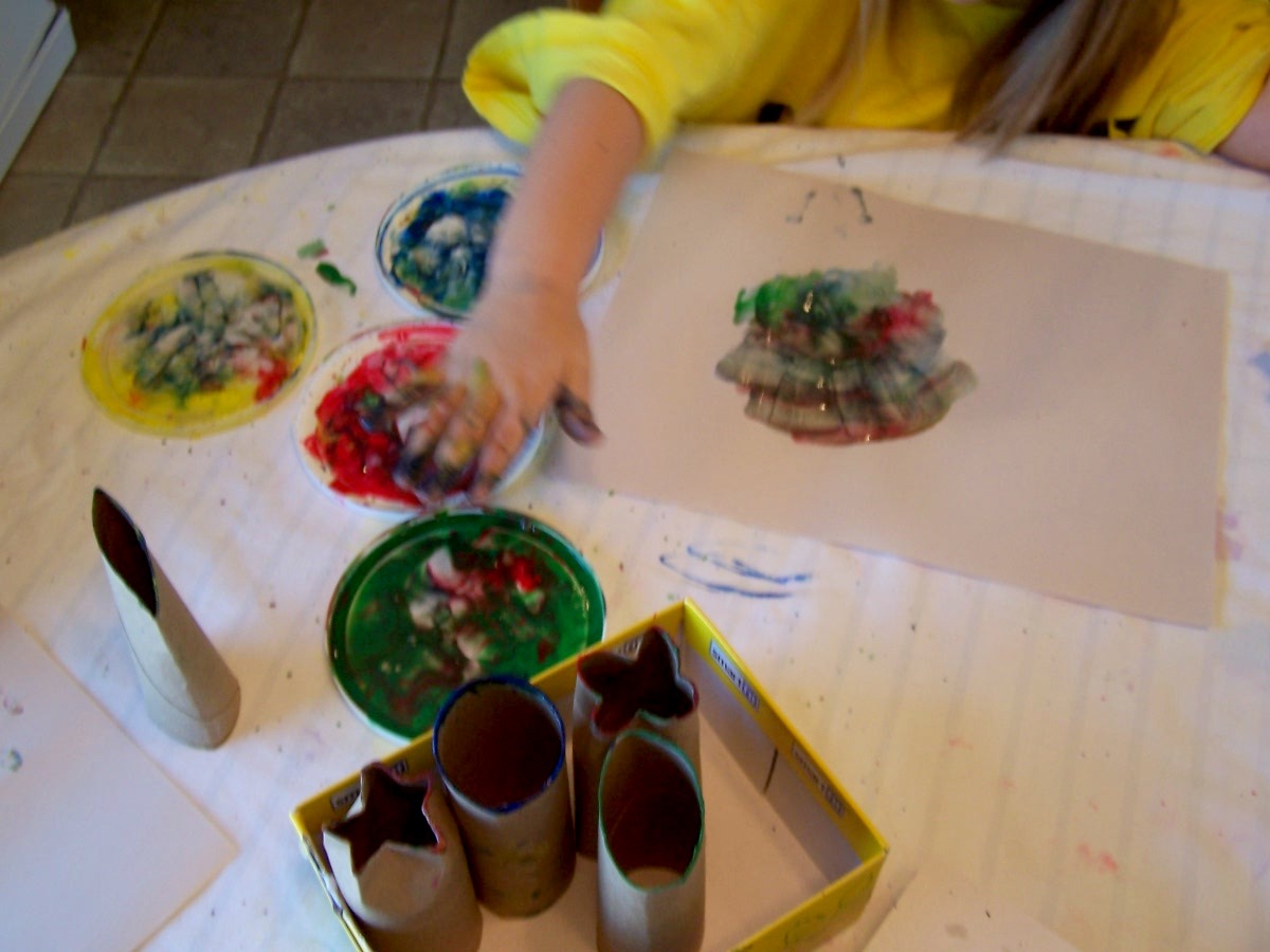 Cardboard Roll Stamping - Creative Family Fun