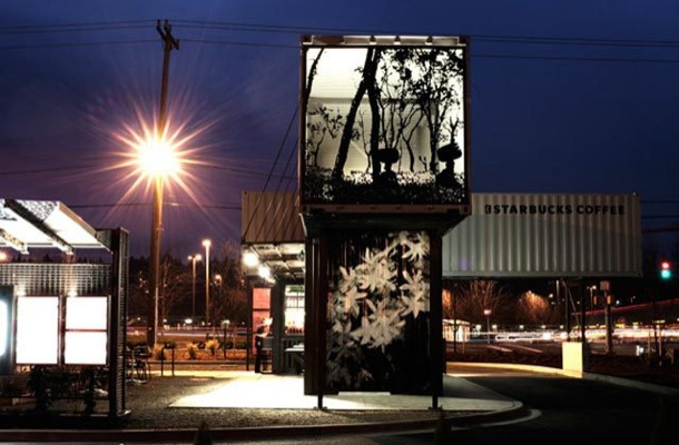 Amazing Container Cafe From Starbuck Coffee-Great Idea To your Busines Idea