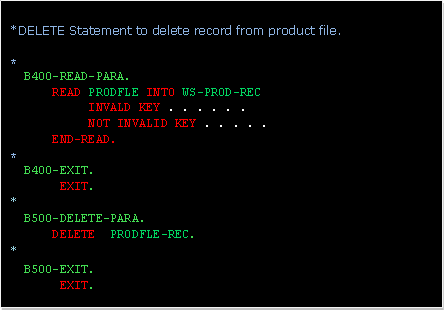Mainframe Forum: COBOL DELETE Statement || DELETE Statement in COBOL with Example.