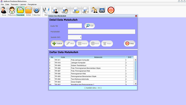 Source Code Sistem Informasi Akademik - Pendataan Nilai dengan Netbeans ...