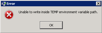 Unable to write inside TEMP environment variable path