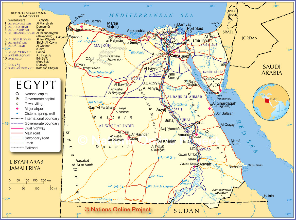 Peta Negara Mesir / egypt map