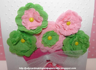 Judy's Handmade Creations: Crepe Paper Flower Card!