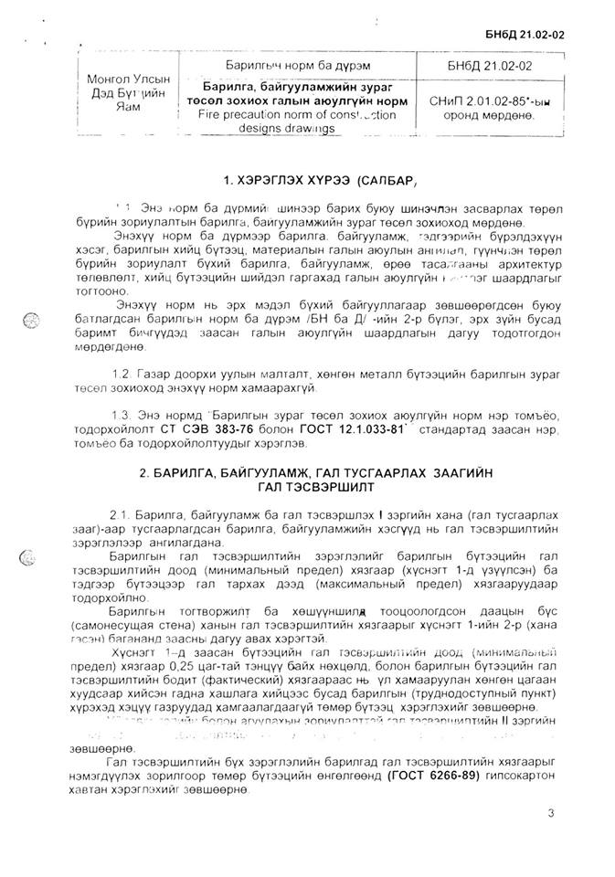 ХАУС МН Галын аюулгүй байдлын норм БНбД 21 02 02
