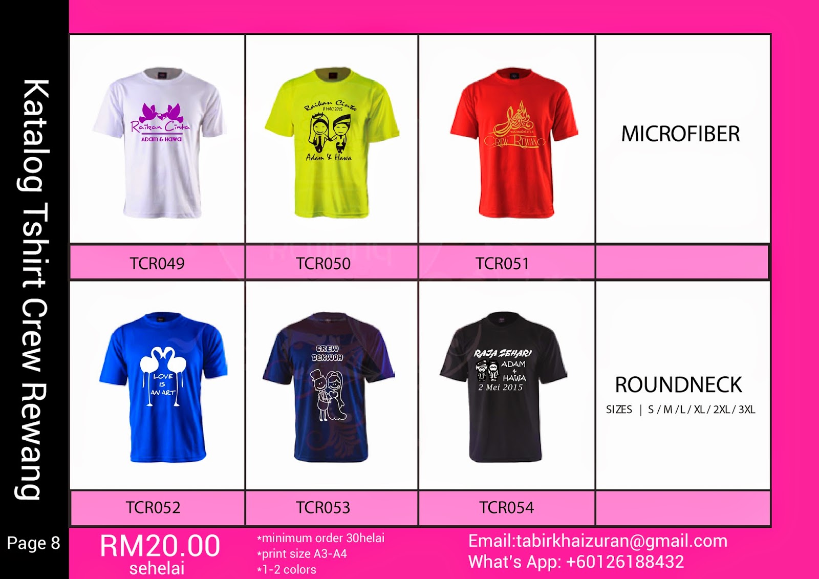 Baju Crew Rewang: Katalog 8 Tshirt Crew Rewang