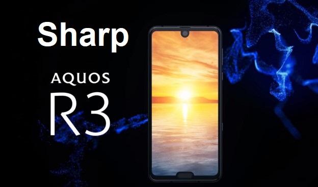 هاتف شارب Sharp Aquos R3 مع نوتش للكاميرا الأمامية ونوتش أسفل الشاشة