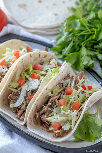 Crock Pot Shredded Beef Tacos | Served Up With Love