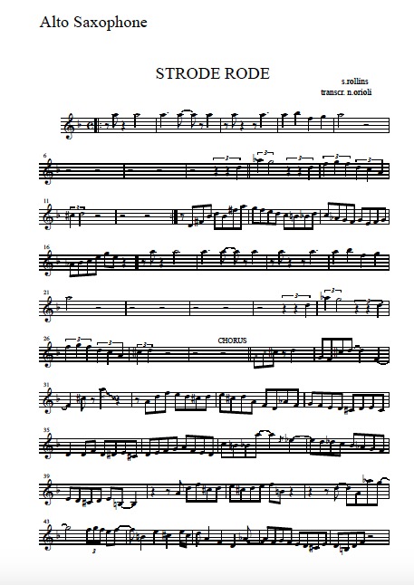 Sonny Rollins - Strode Rode | Partituras para Saxofon