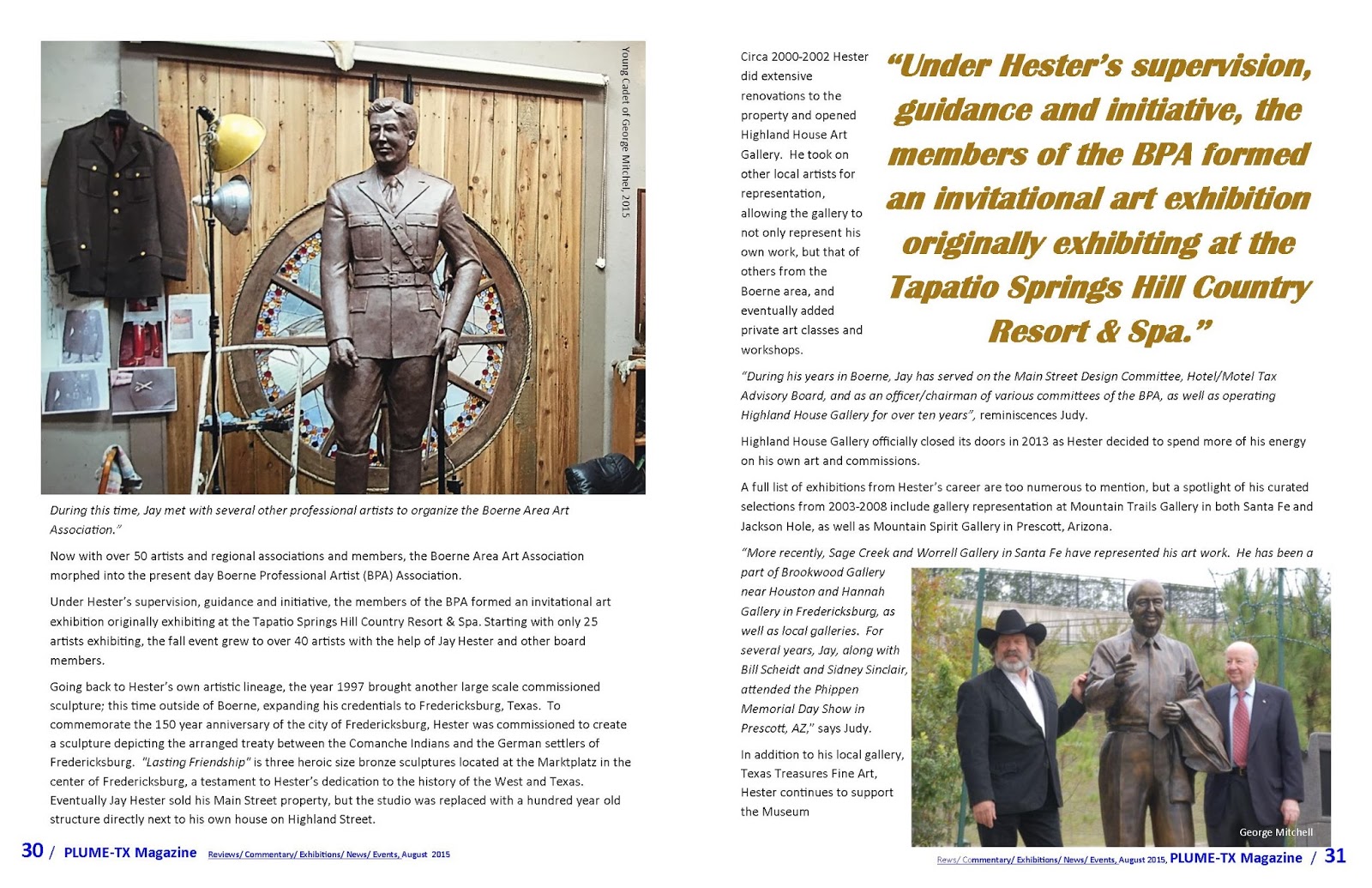 J.R. Mooney Galleries of Fine Art: Jay Hester - Boerne's Godfather