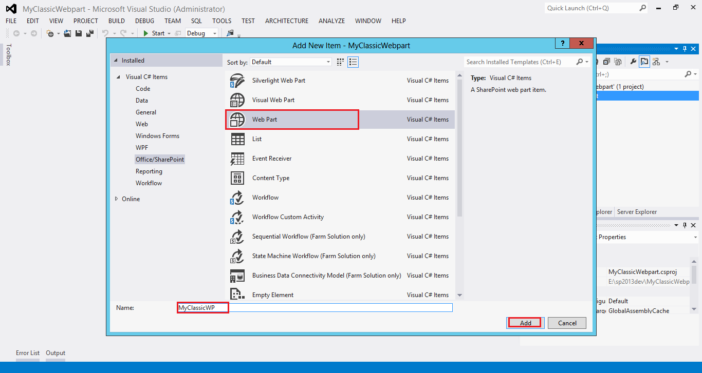 Neal Mukundan: SharePoint 2013 - Creating a Classic Webpart Neal Mukundan: SharePoint 2013 - Creating a Classic Webpart