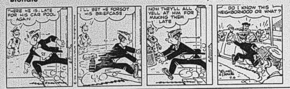 Sunday Comics Debt: Dagwood's Carpooling