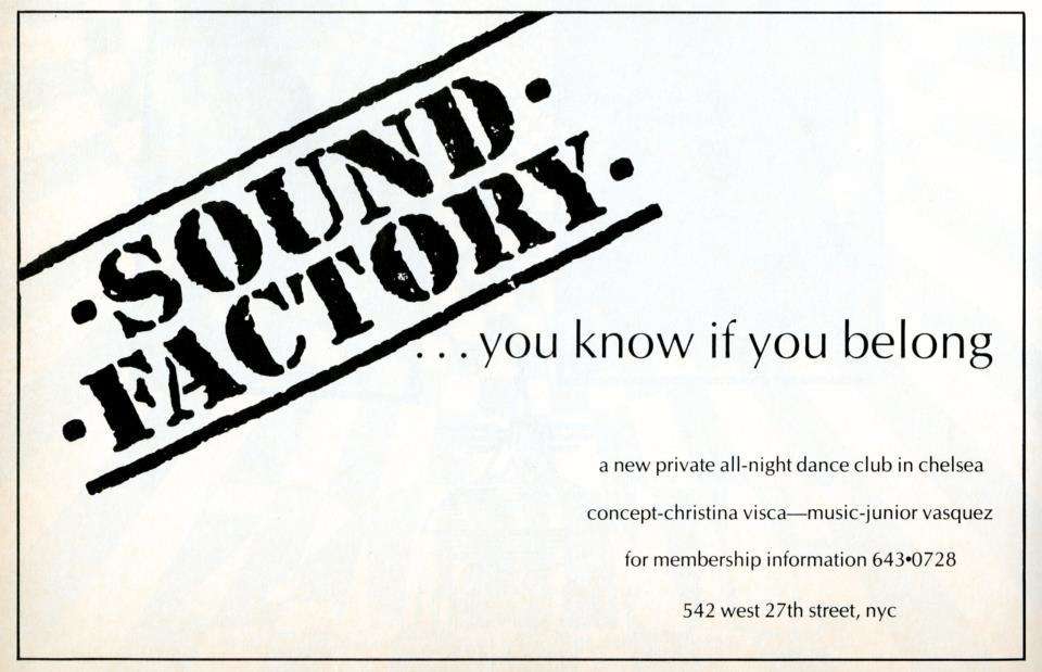 The Sound Factory, NYC 1989-1995