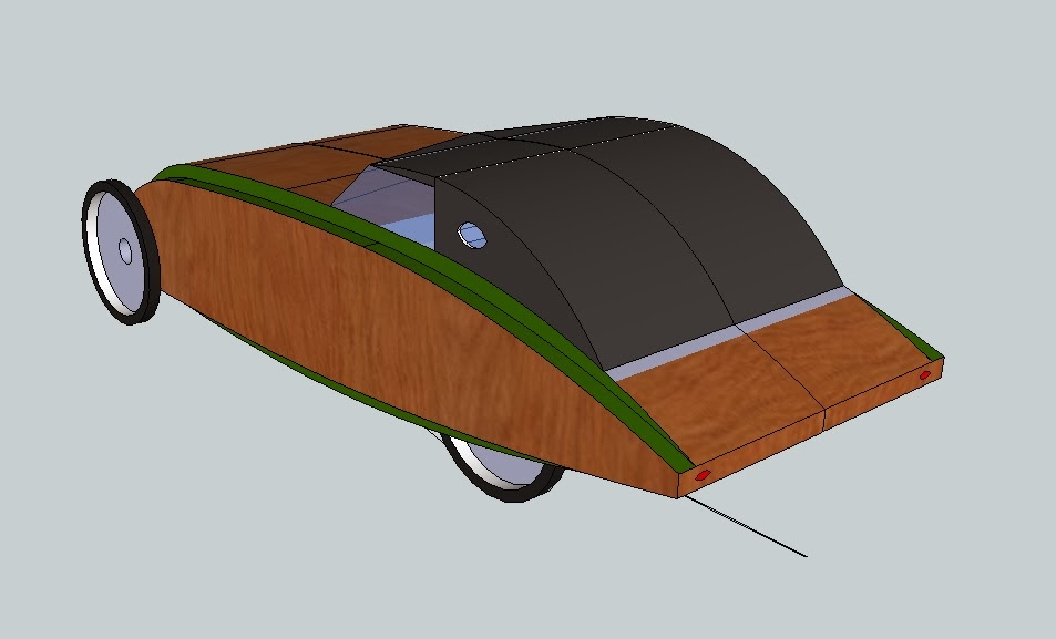 wooden pedalcar: The monocoque in 3D CAD