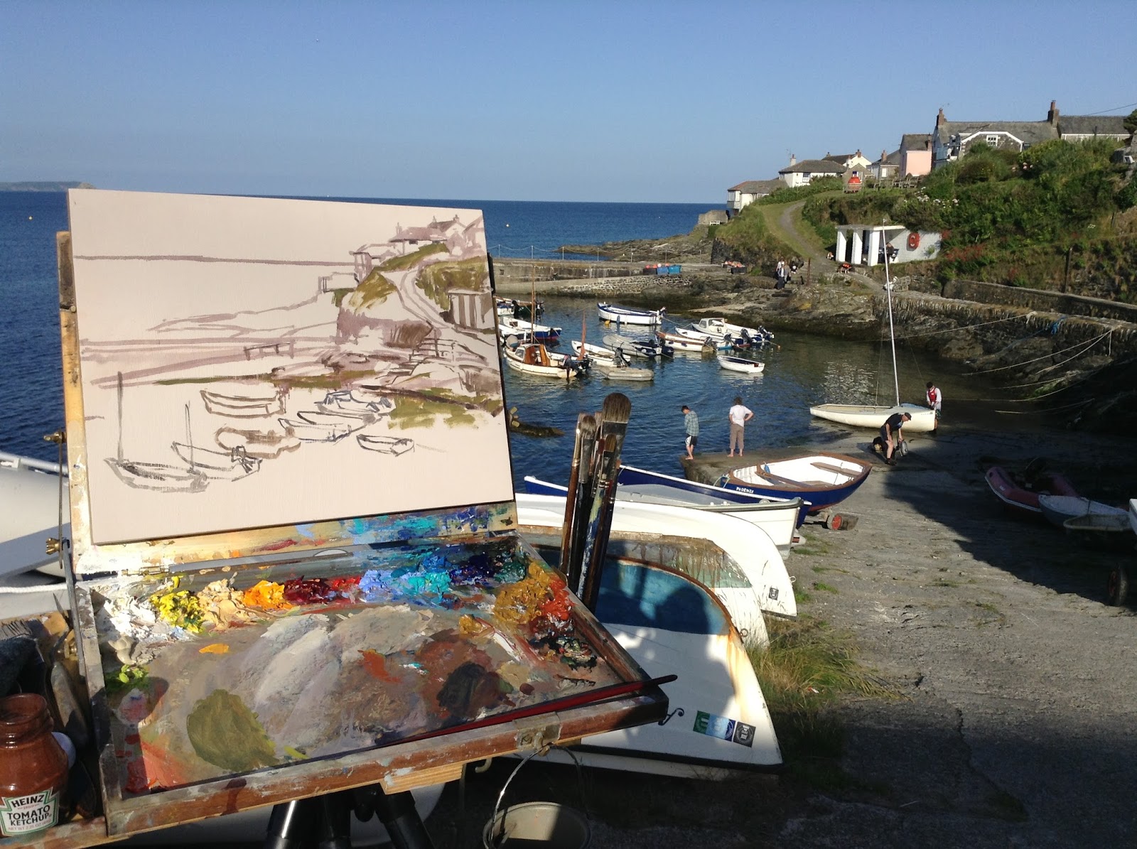 Haidee-Jo Summers artist : Portscatho harbour in evening light