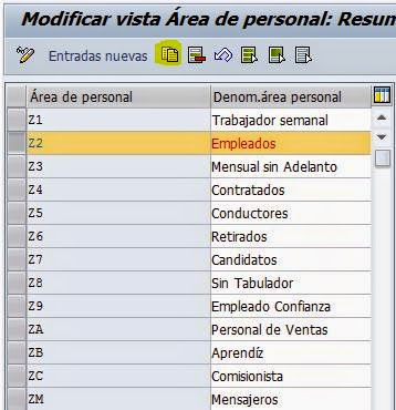 SAP Integral: Creación de Áreas de Personal