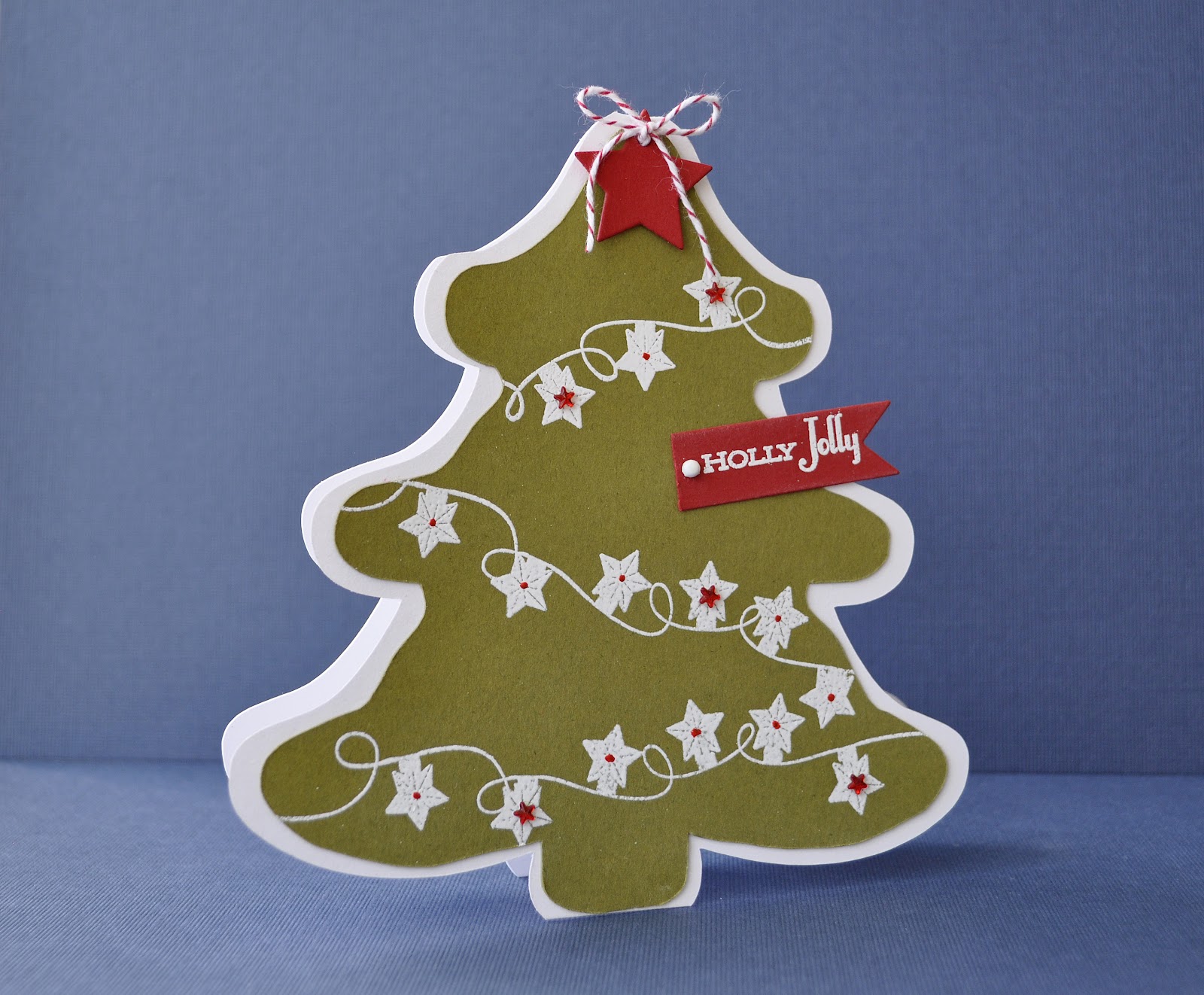 Inky Fingers: Silhouette Cameo Shaped Christmas tree card