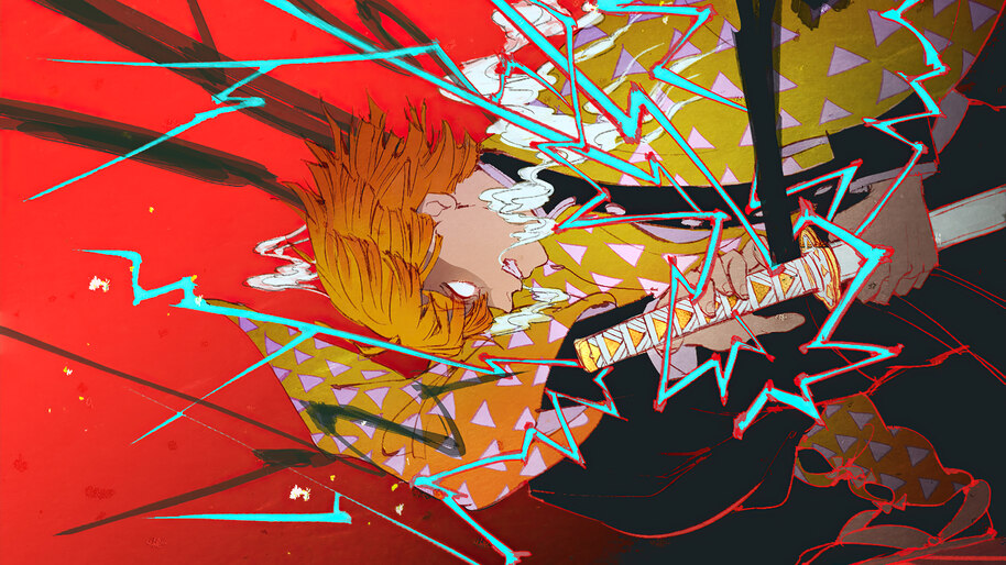 Zenitsu Agatsuma, Breath of Thunder, Kimetsu no Yaiba, 4K, #7.1412 ...