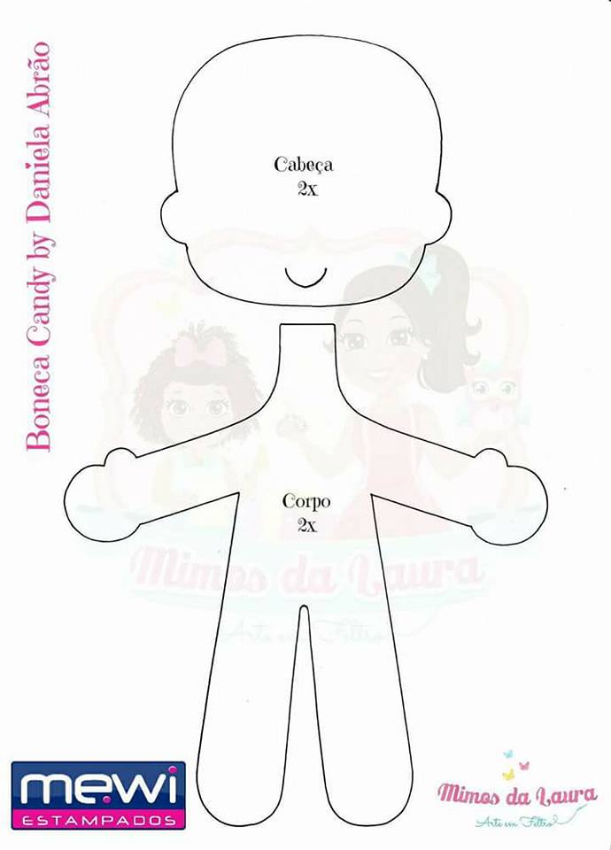 Boneca de feltro com molde - Ver e Fazer