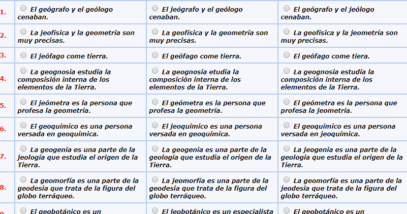 O baúl de quinto de primaria: Palabras con geo-