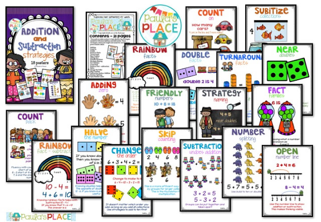 Paula's Place Teaching Resources: Addition and Subtraction Strategy Posters
