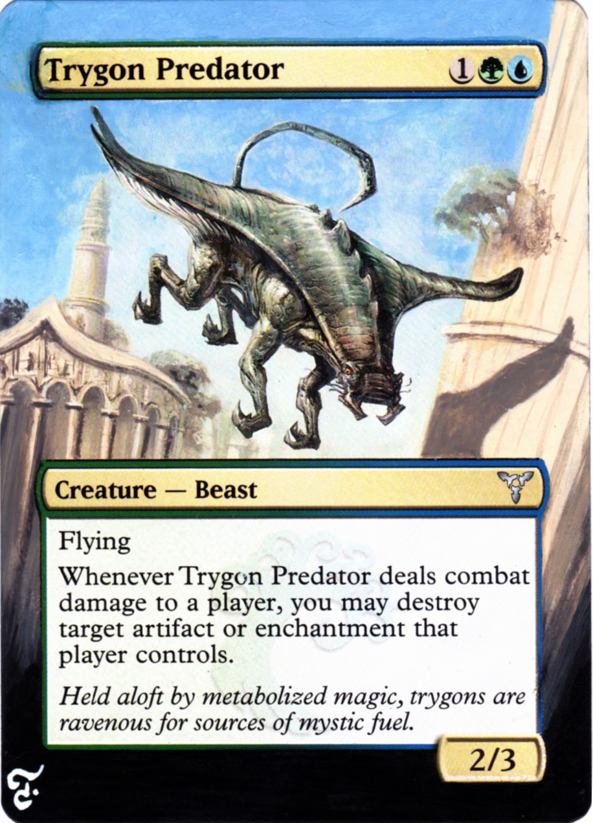 MTG Alters By Tila: Trygon Predator - Dissension Borderless Alter