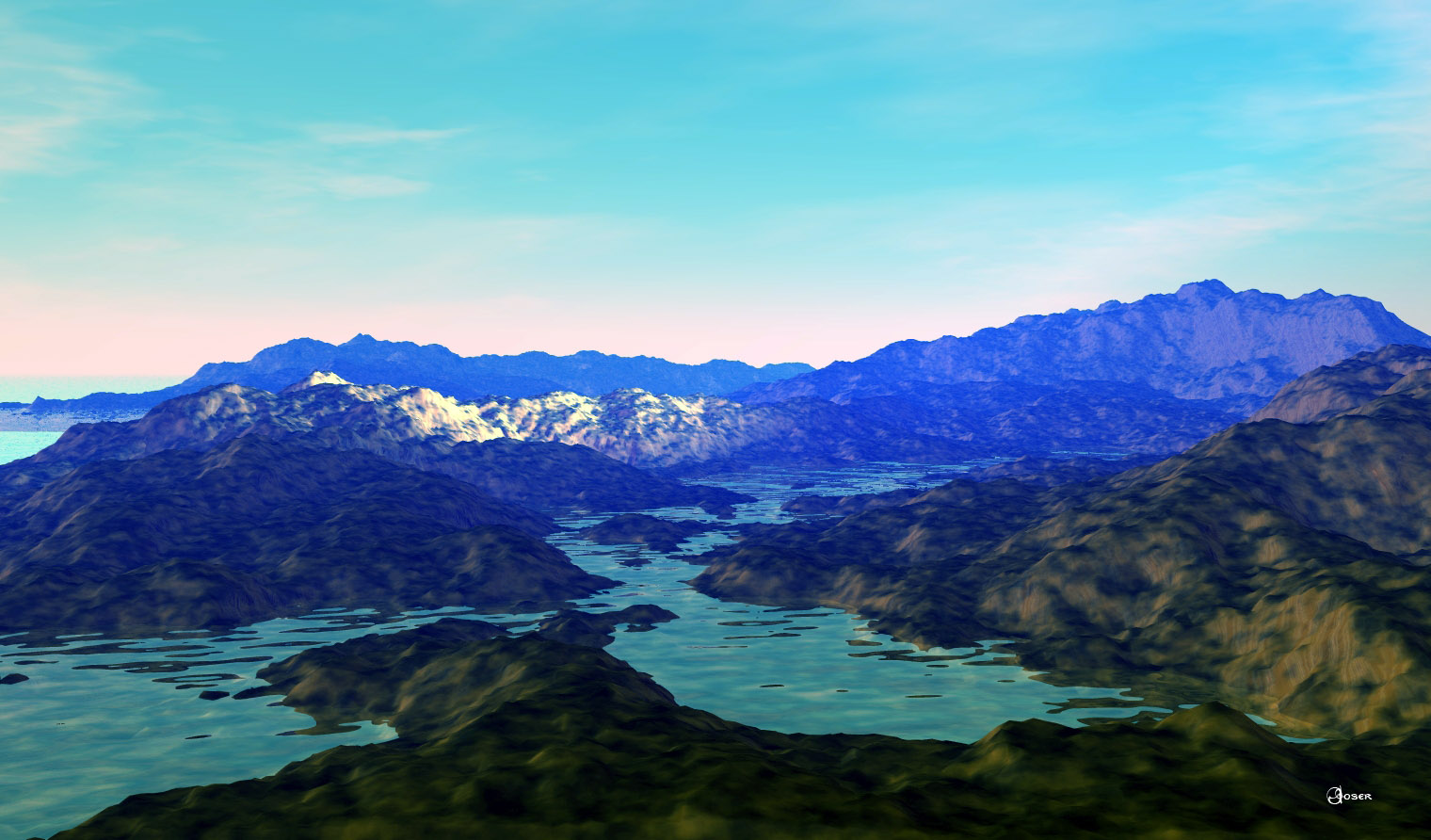 Haciendo pruebas con Bryce 3D