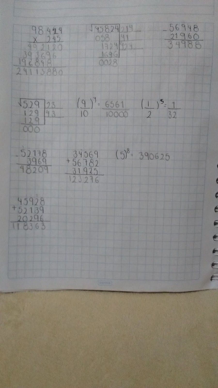 bimestre 5 Montserrat Tome Hernandez 3°C: Ejercicios aritmeticos
