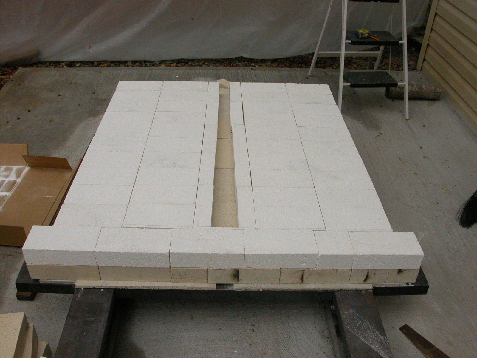 Kiln Project: Laying brick floor