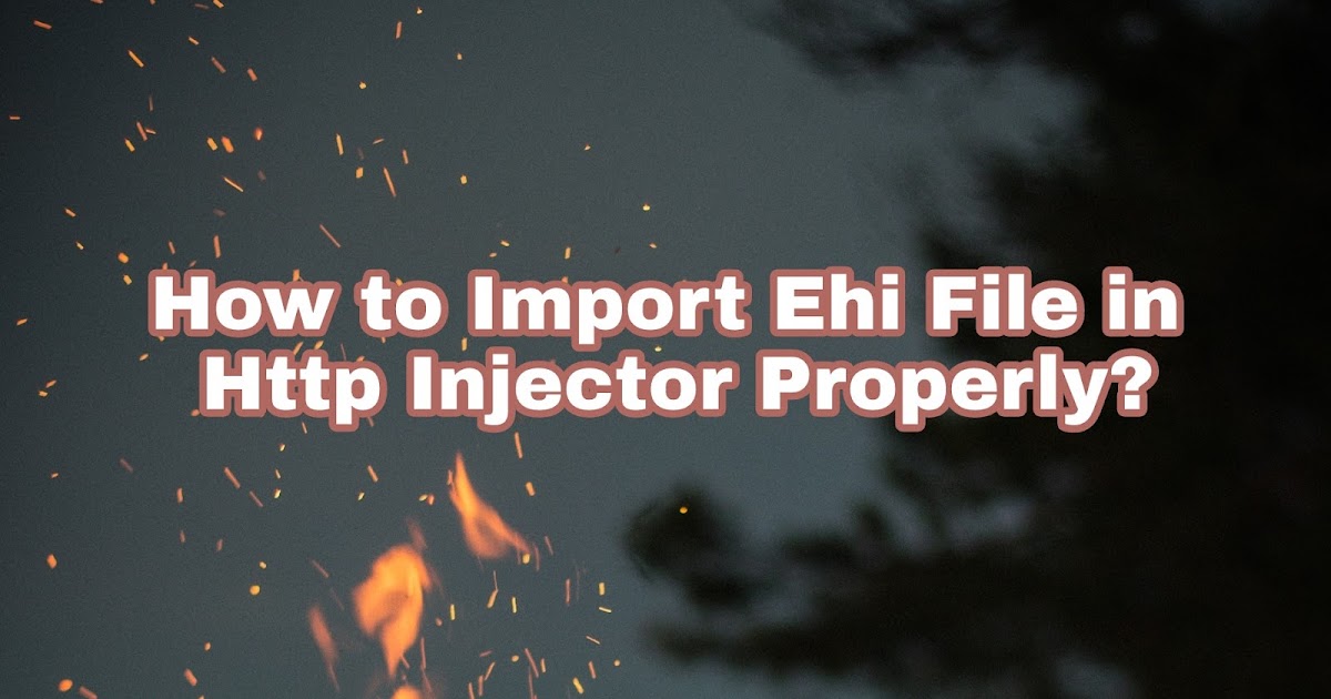 How to Import Ehi File Properly in Http Injector?