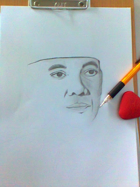 Step by Step Sketsa Bung Karno - KUWATNO