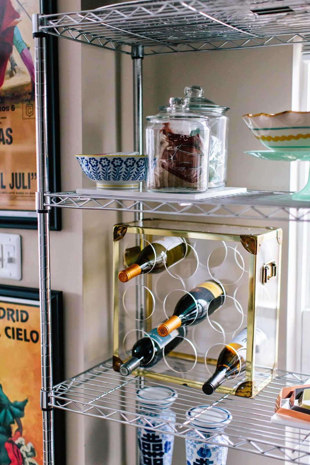 Styling Wire Shelves in the Kitchen | Stripes and Whimsy