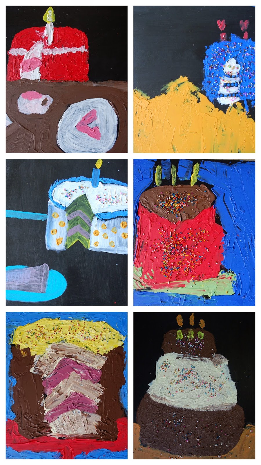 Sunnyside Art House: Textured Cakes and Clay Donuts (Wayne Thiebaud style)