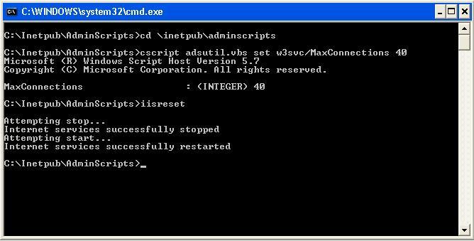 How do increase the connection limit for IIS in Windows XP ~ THE IT IDEAS