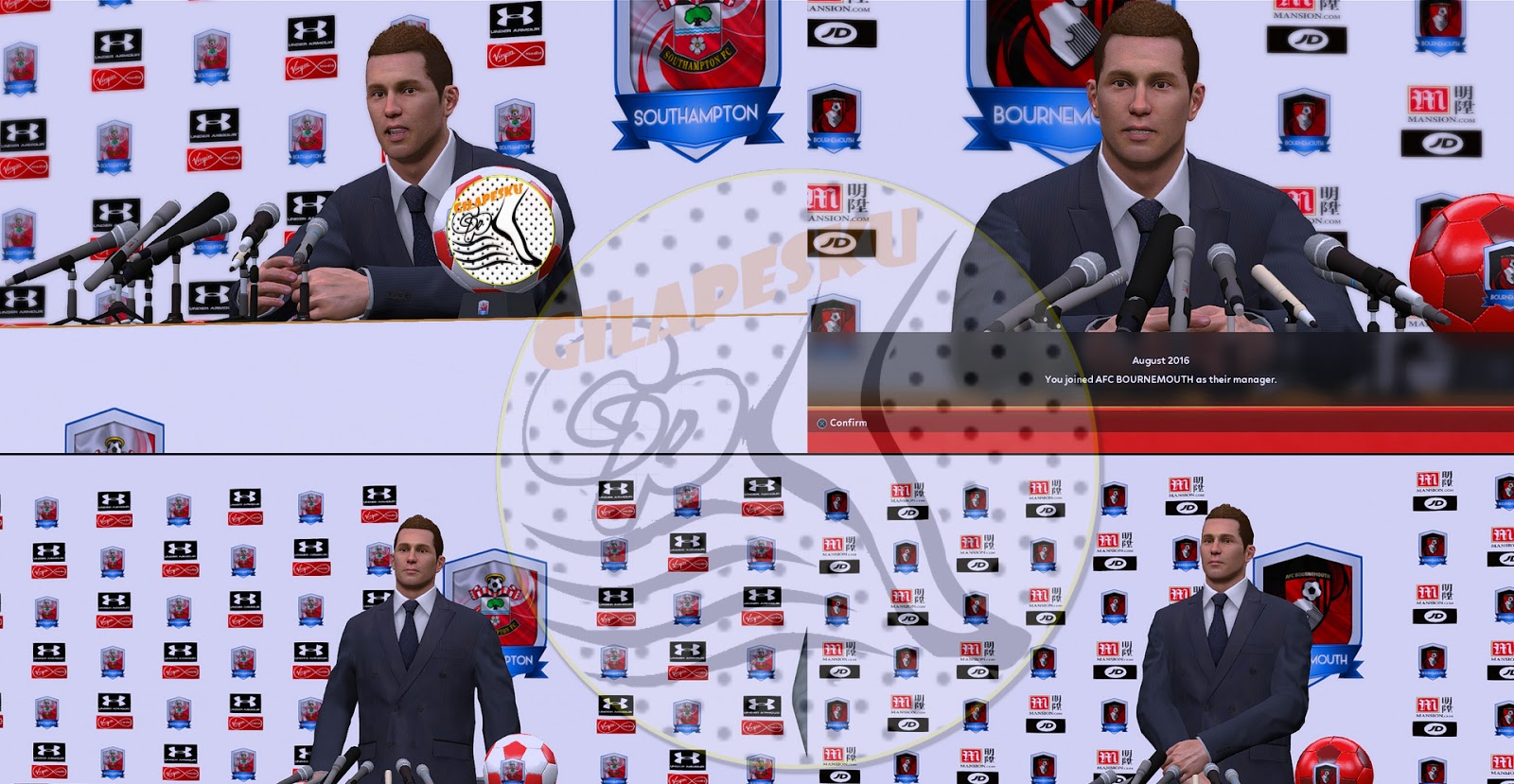 pes-modif: PES 2017 Southampton & Bournemouth Sponsor Room by gilapesku