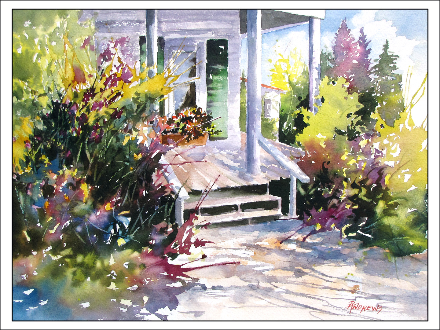 Rae Andrews : Galveston Welcome..Watercolor..Texas Artist..Rae Andrews