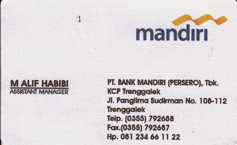 KARTU NAMA: Bank Mandiri