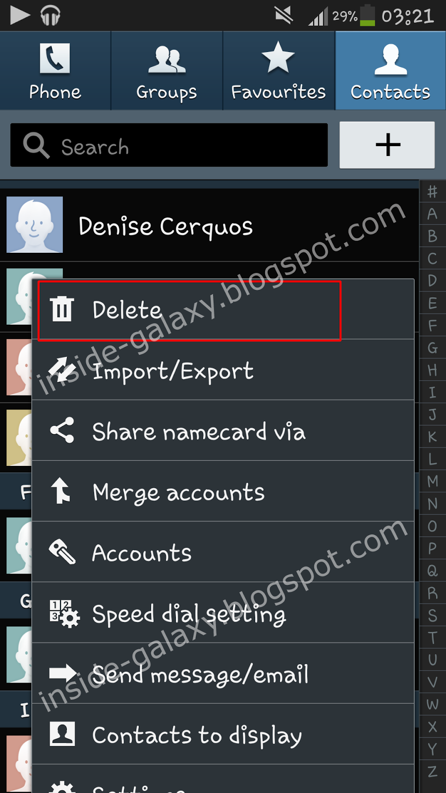 Inside Galaxy: Samsung Galaxy S4: How to Delete Contact in Contacts App Inside Galaxy: Samsung Galaxy S4: How to Delete Contact in Contacts App
