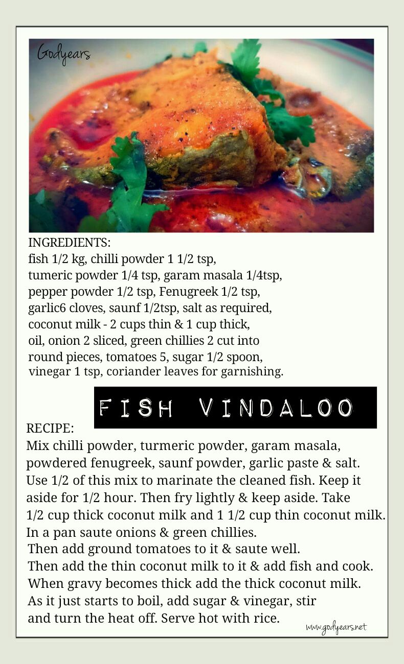Recipe - Fish Vindaloo