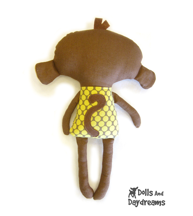 Dolly Donations: Monkey Softie Stuffed Toy PDF Sewing Pattern is Finished!