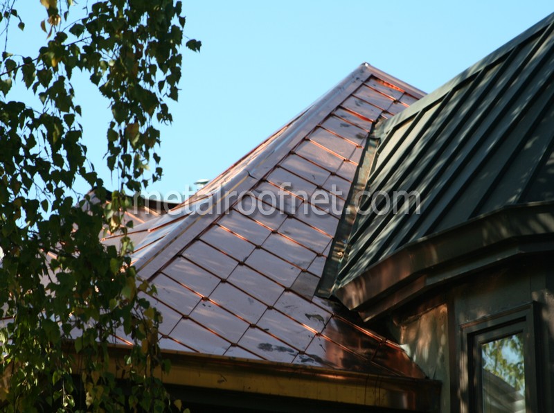 Copper Roofing: Diamond Roofing Shingles in Copper and Natural Steel