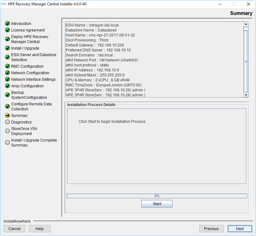 VMware Snapshots: HPE Recovery Manager Central