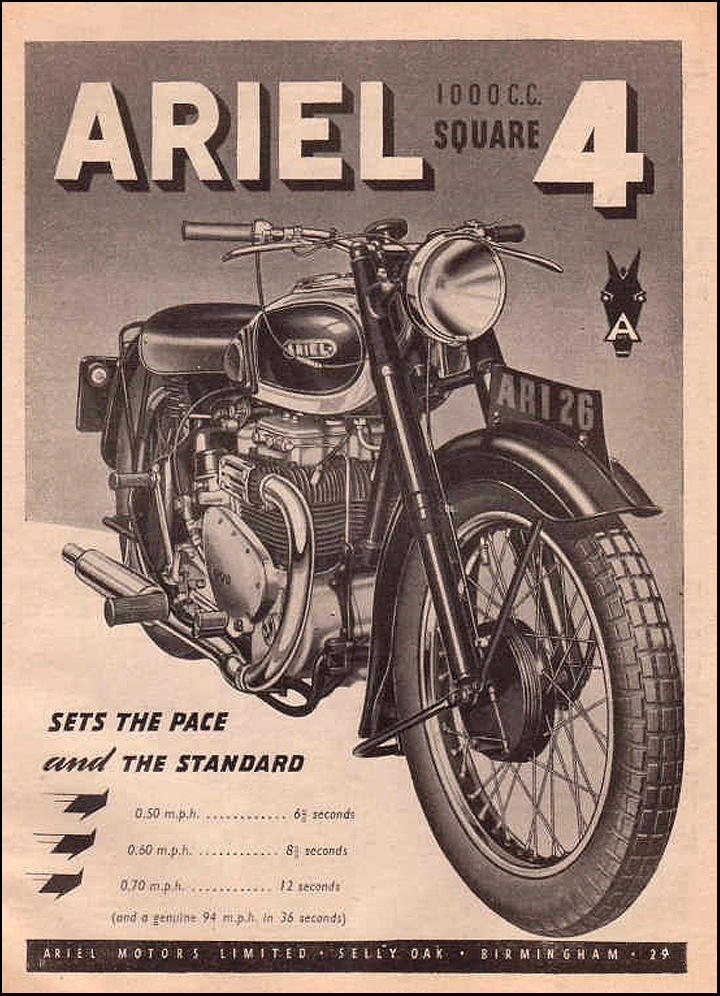 Racing Cafè: Vintage Brochures: Ariel Square Four 1947