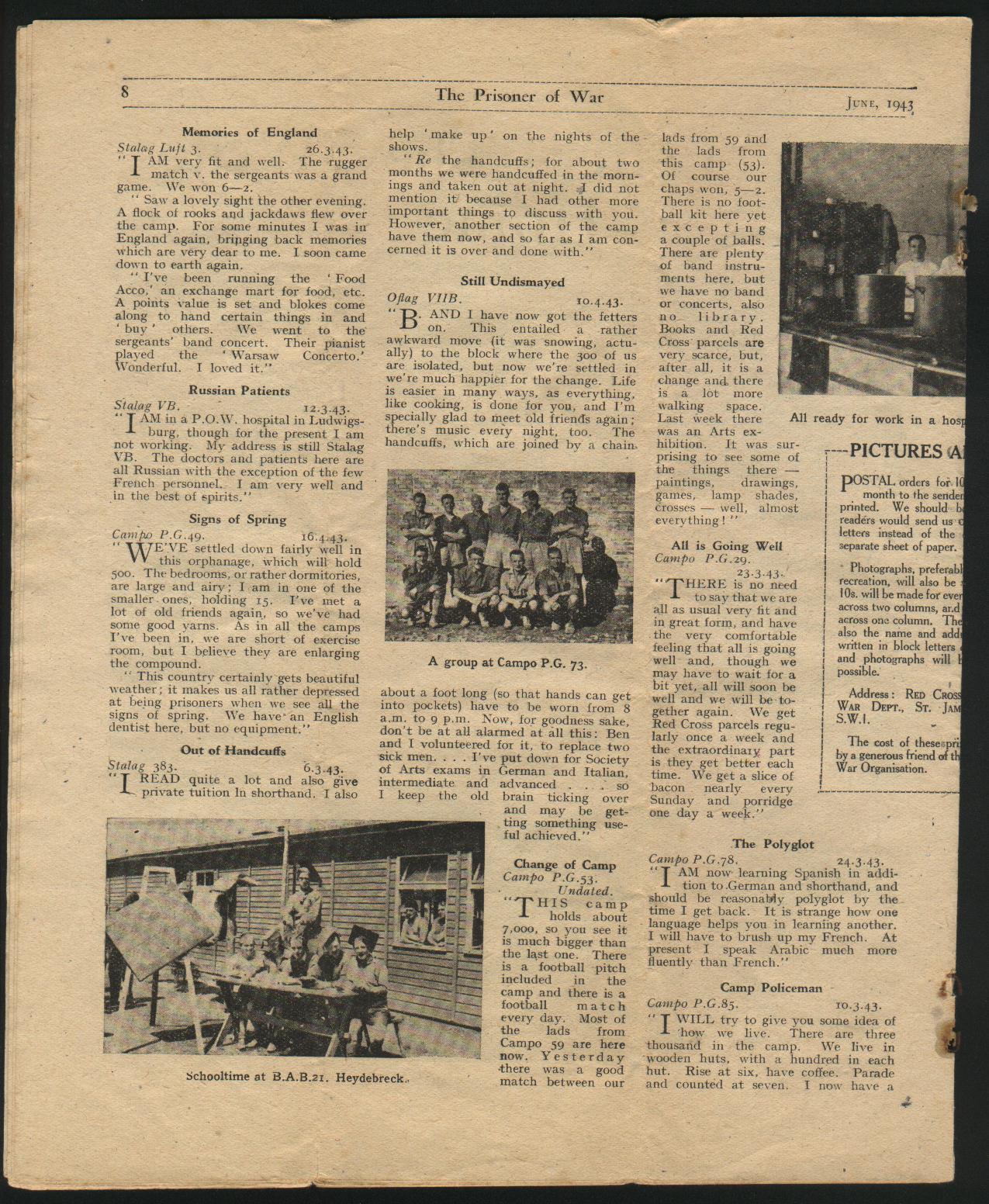 WWII Memories: Red Cross Journals - Volume 2, No. 14, June 1943