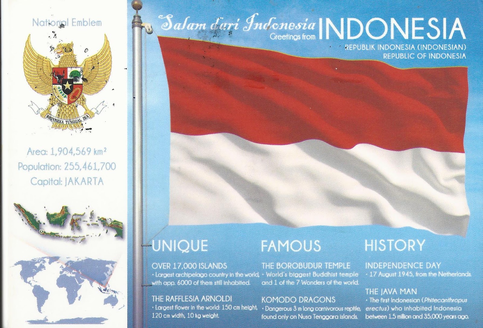 A Journey of Postcards: Flags of the World | Indonesia