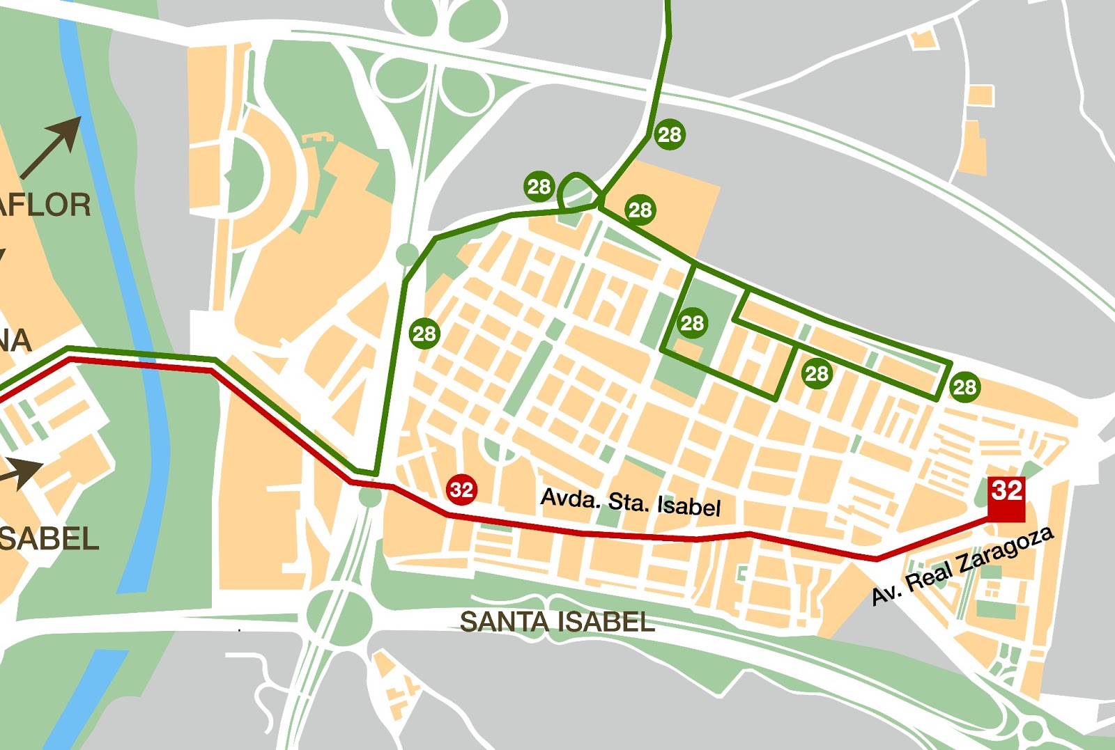 Nuevo recorrido del 28 por Santa Isabel | Santa Isabel