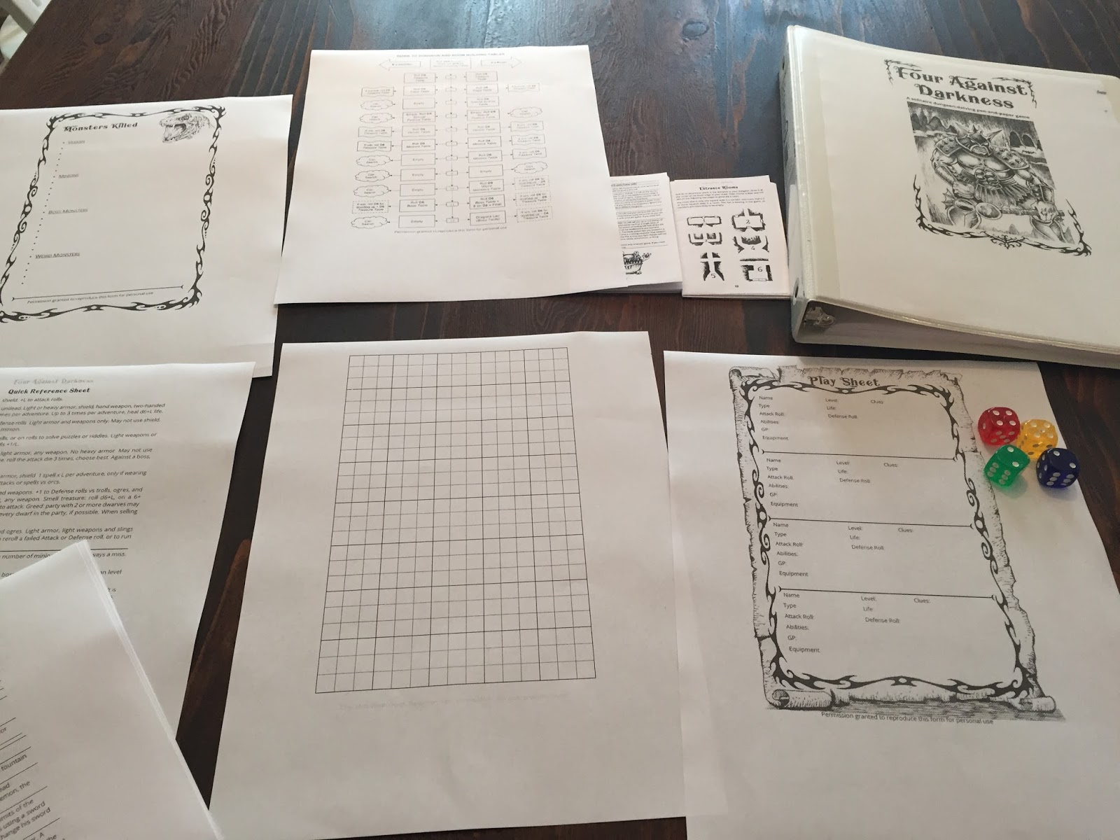 Jeff's Gaming Page: Four Against Darkness (4AD) - first play