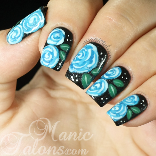Blue Rose Nail Decals