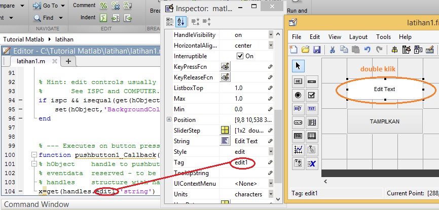 Sak Edit Text Static Text Dan Push Button Gui Matlab